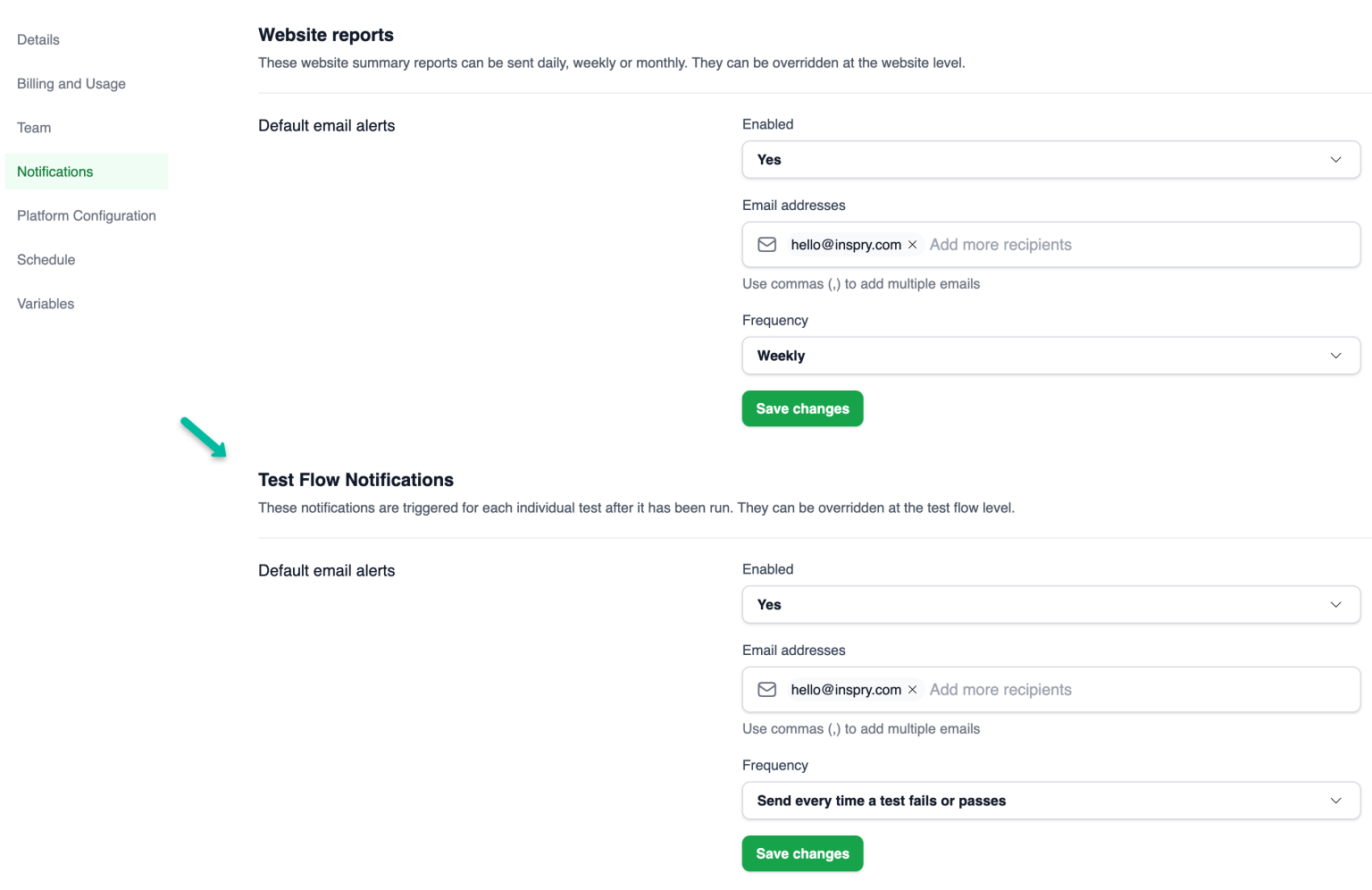 Test Flow Notifications – CheckView