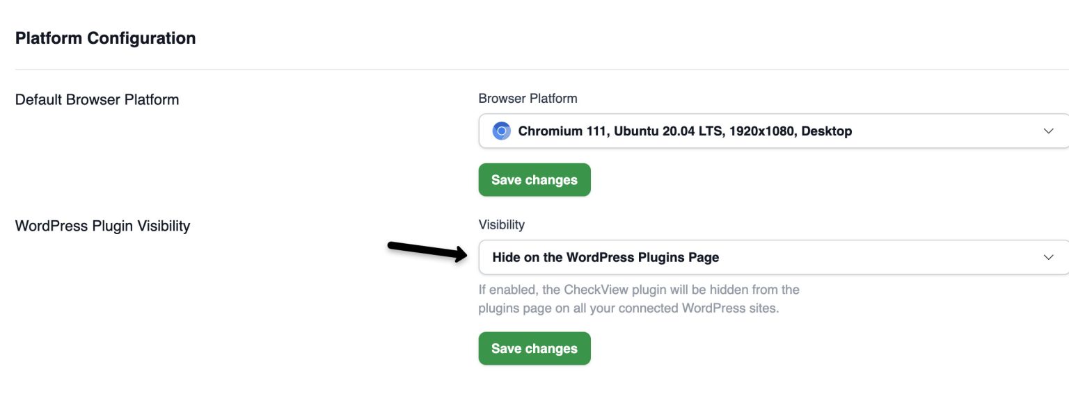 Platform Configuration – CheckView